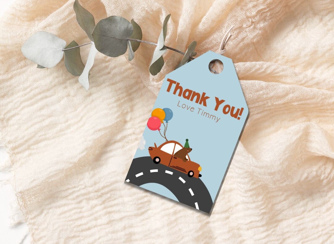 EDITABLE Transport Favor Tag Transportation Party Vehicle Party Thank ...
