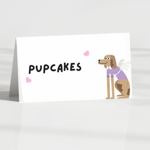 EDITABLE Dog Party Labels Puppy Pawty Food Tent Labels Girls Birthday ...
