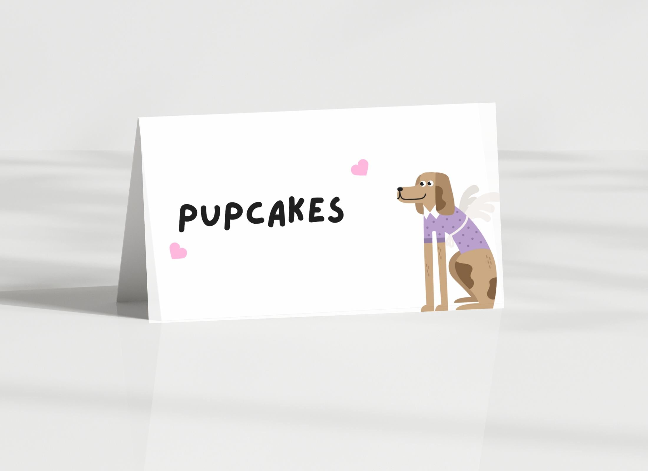 EDITABLE Dog Party Labels Puppy Pawty Food Tent Labels Girls Birthday ...