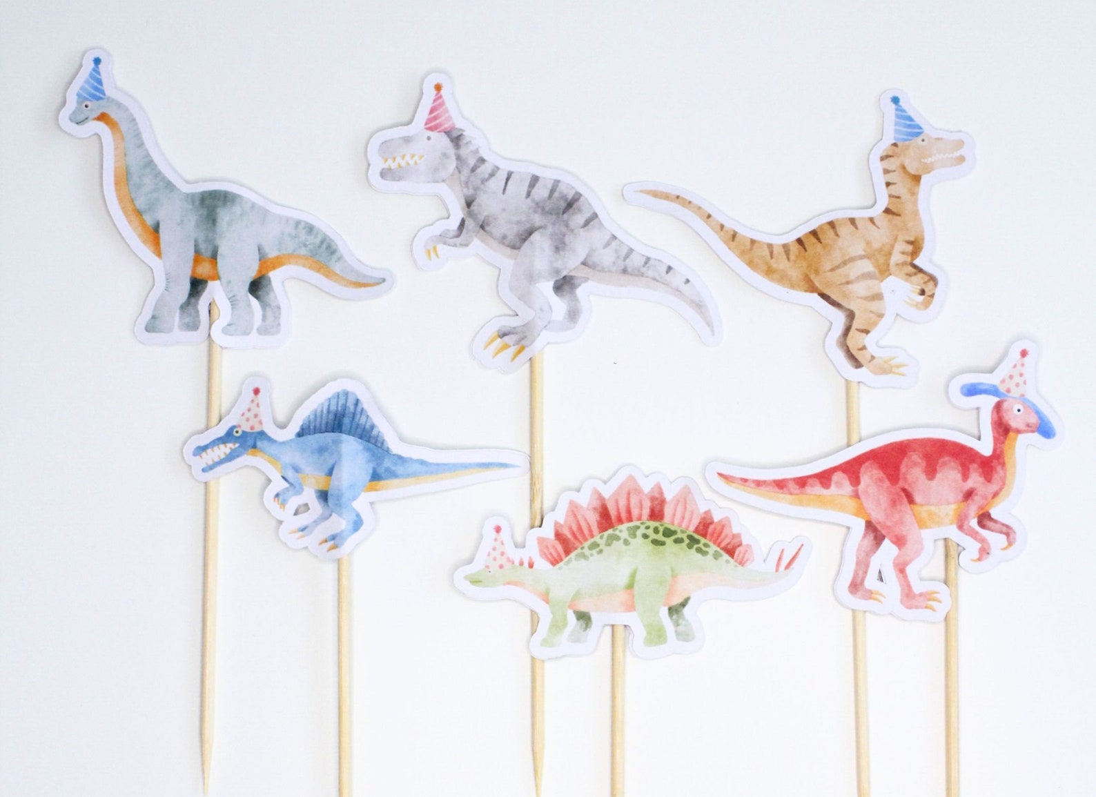 Dinosaur Cupcake Toppers Dino Birthday Party Decor Animal Kids Jungle ...