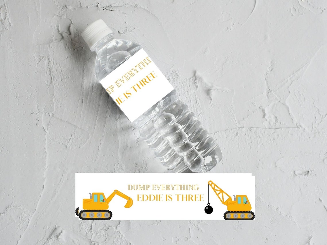 Editable Construction Truck Food Labels: Digger Party Decor (digital ...