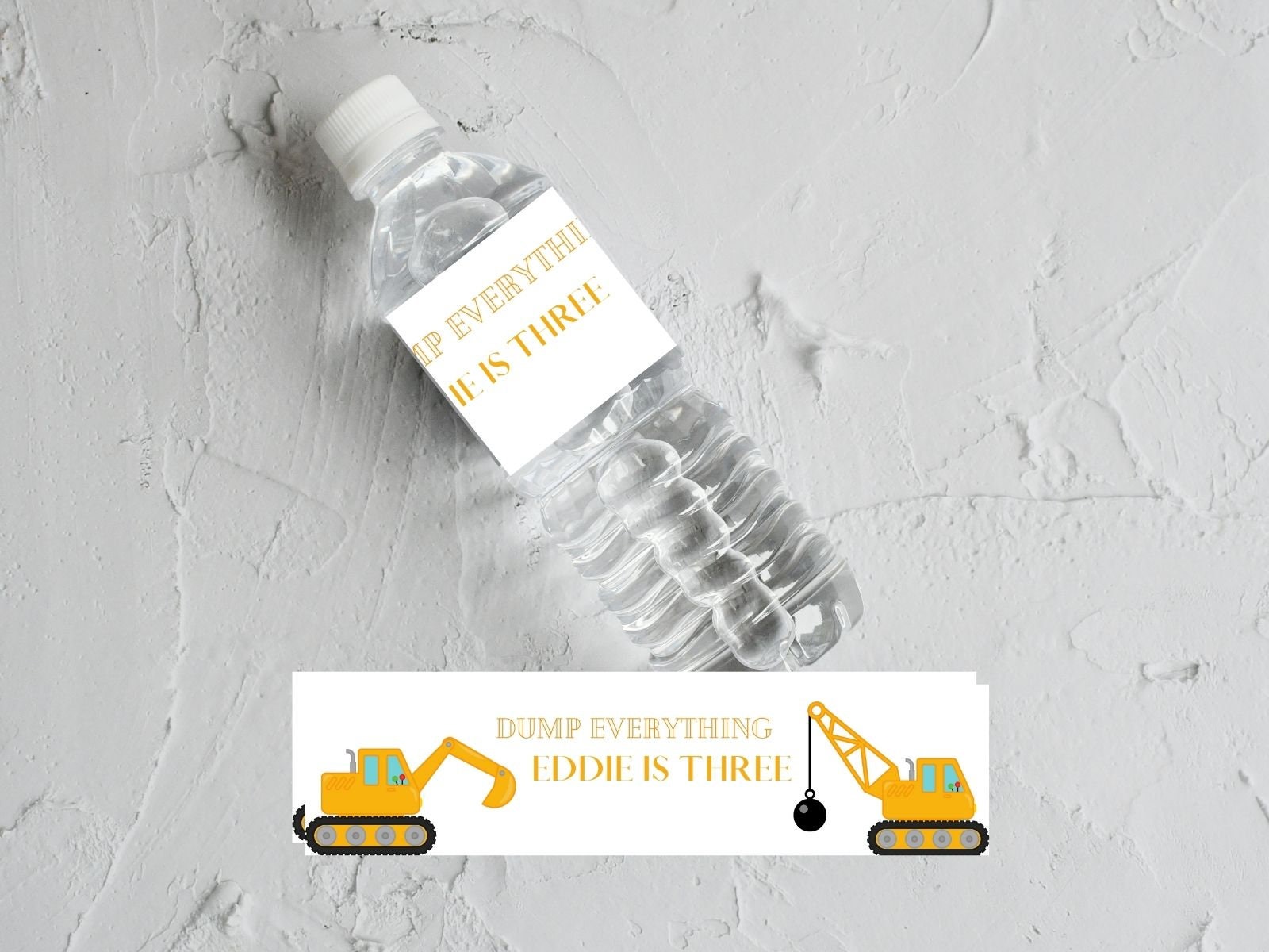 EDITABLE Construction Digger Dumper Truck Thank You Tag Favour Label ...