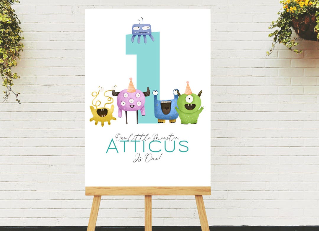 Editable Monsters Welcome Sign Little Monsters Party Sign Monster ...