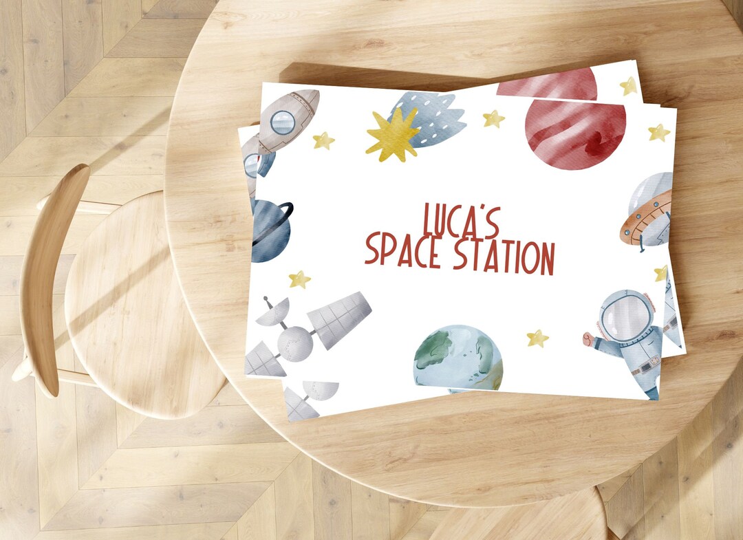 EDITABLE Astronaut Placemat Rocket Placemat Planet Party Birthday Party ...