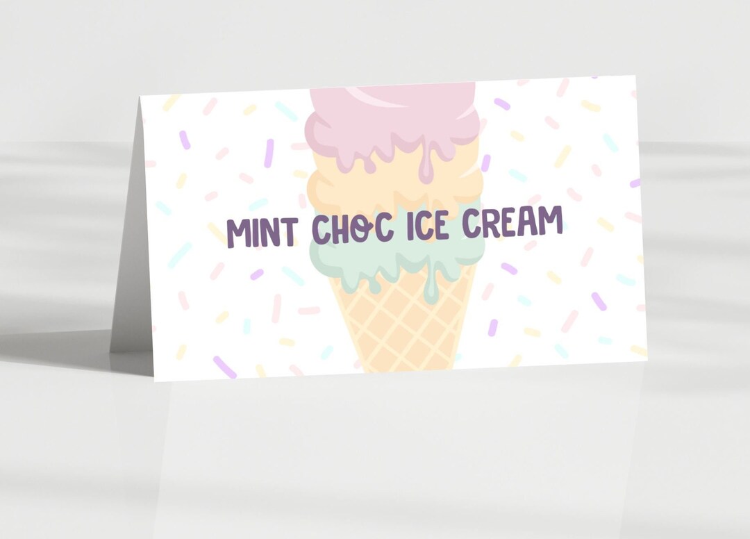 Ice Cream Food Tent Labels Editable Heres the Scoop Cup Labels Summer ...