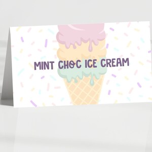 Editable Ice Cream Menu Heres the Scoop Party Sign Summer Birthday ...