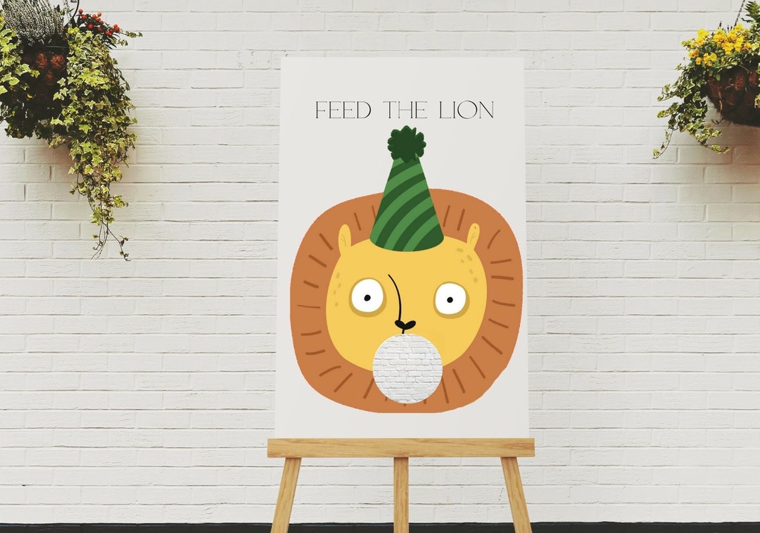 Printable Safari Animals Game Jungle Animal Feed the Lion Party Game ...