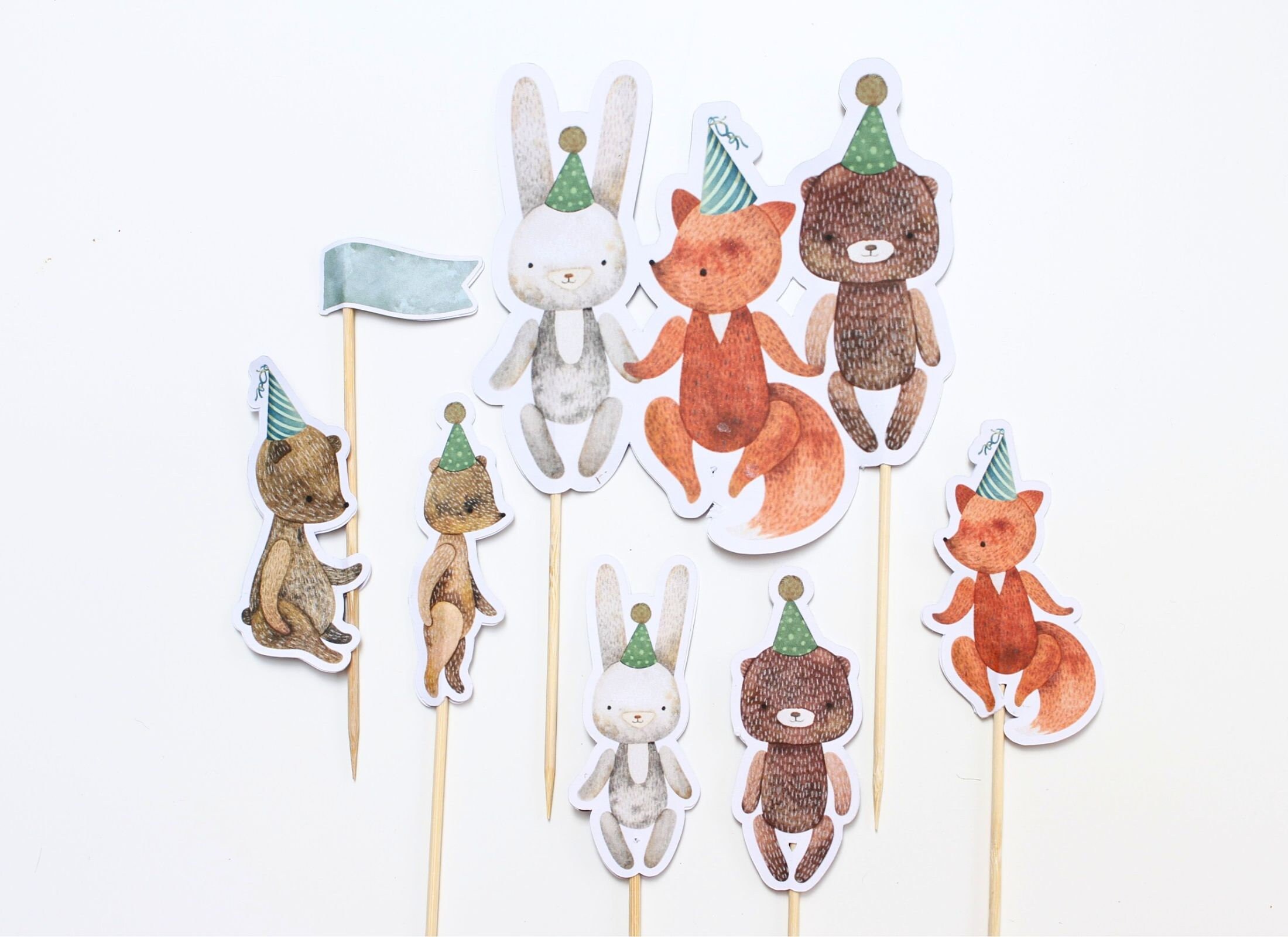 Woodland Cake Toppers, Forest Animals Cake Toppers, Teddy Bears Picnic ...