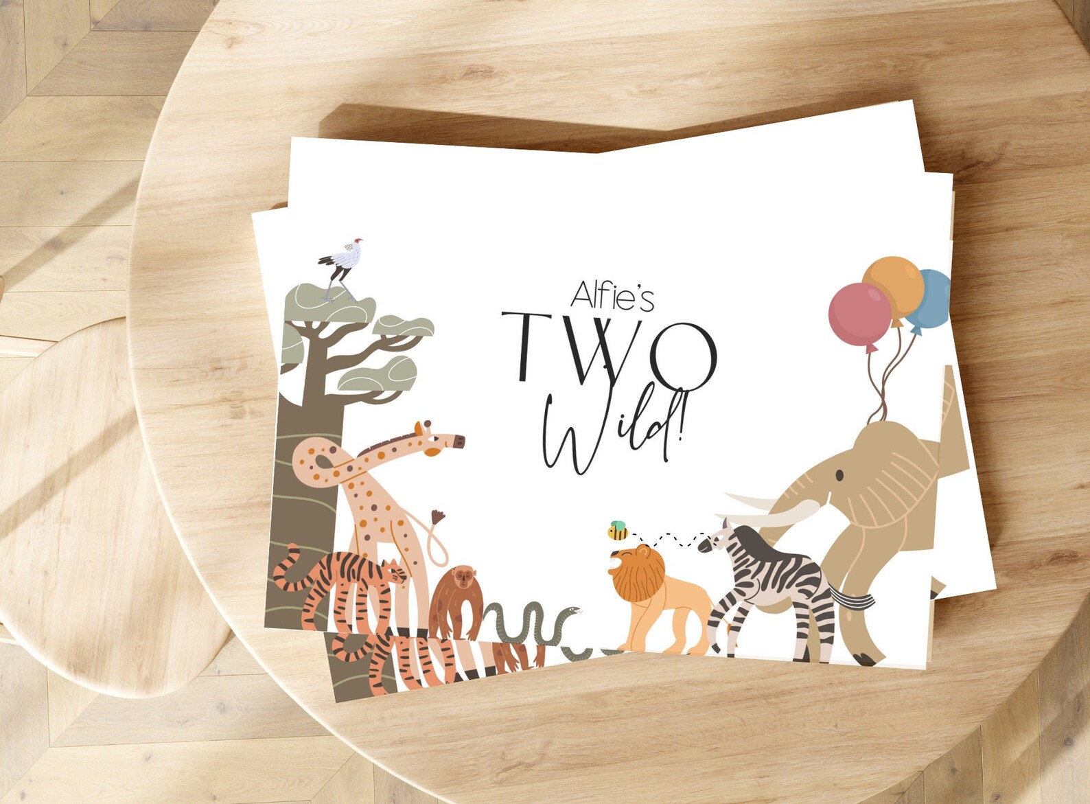 Editable Safari Animals Placemat Jungle Animal Party Placemat Instant ...