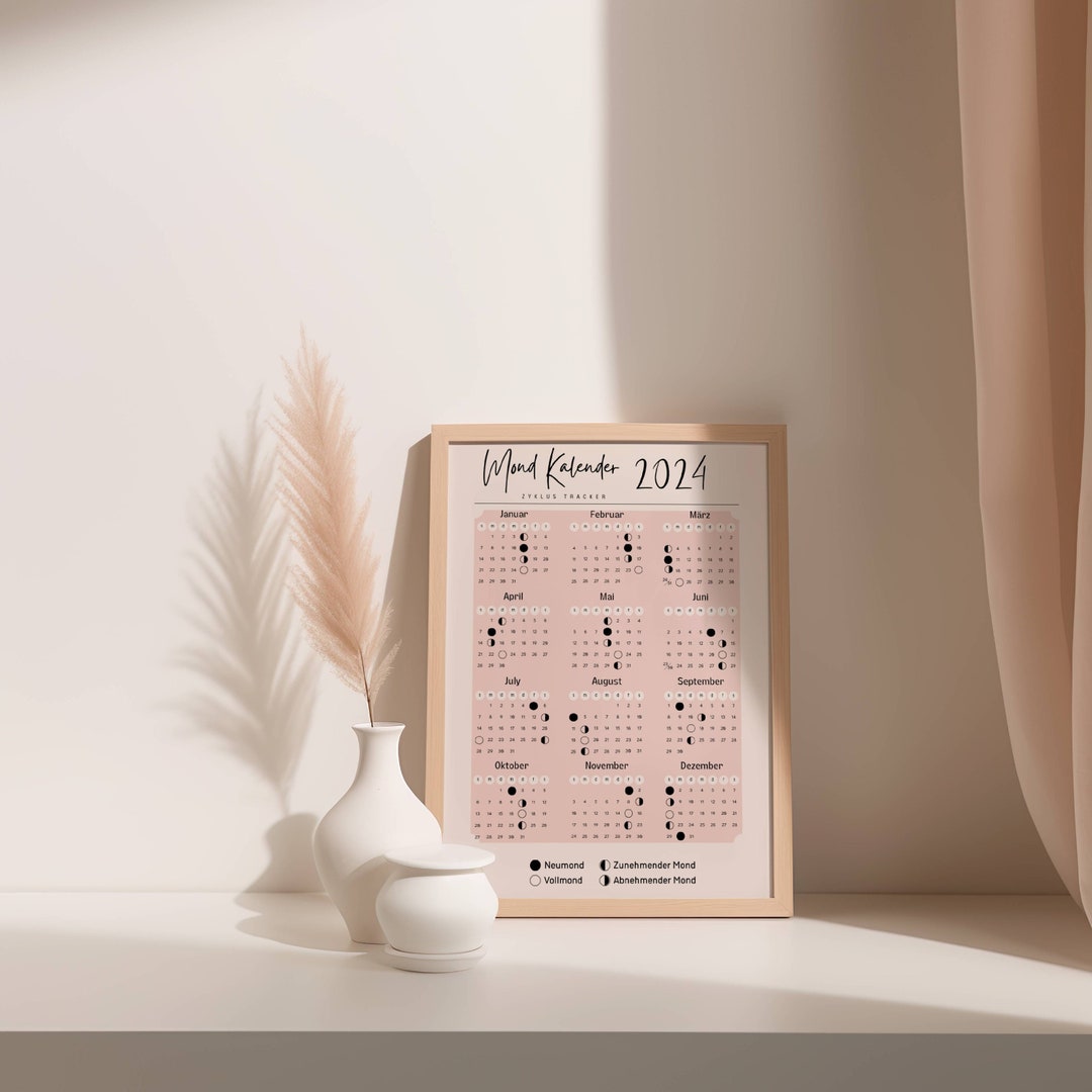 Lunar Calendar Cycle Tracker 2024 Digital Cycle Calendar Cycle ...