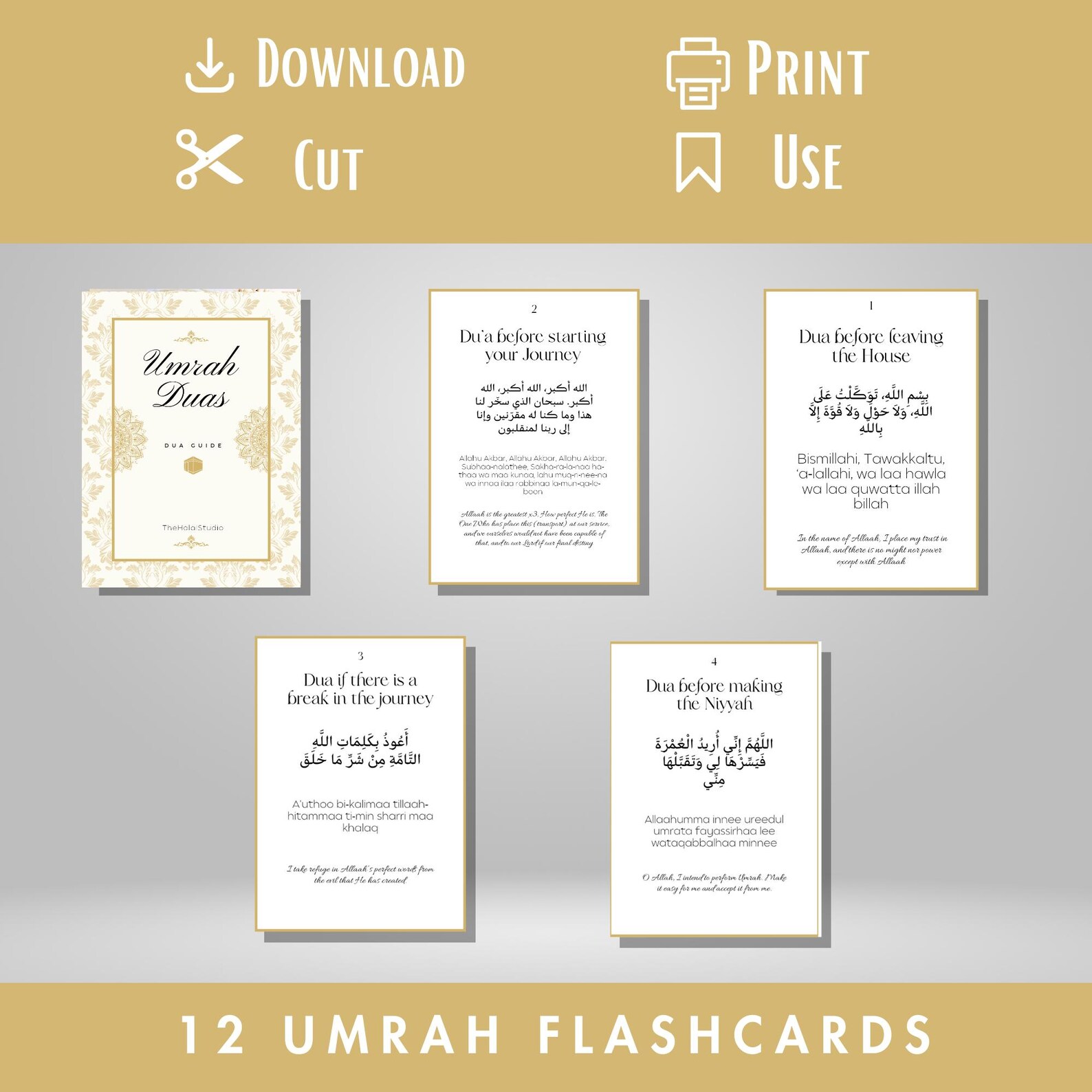Umrah Dua Cards Printable Umrah Floral Cards Umrah Guide Printable ...