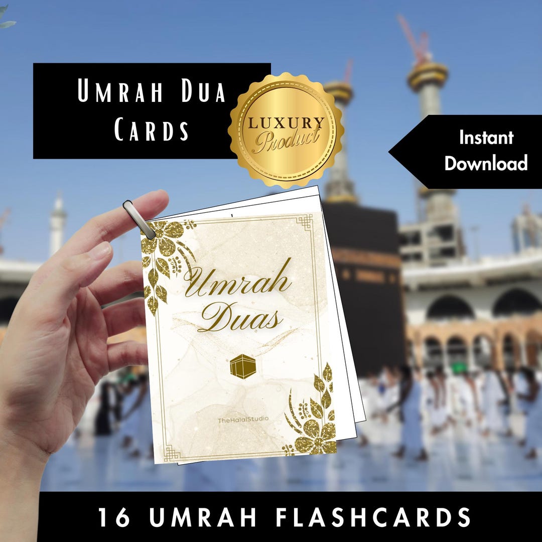 Simple Umrah Dua Printable Umrah Floral Cards Umrah Guide Printable ...