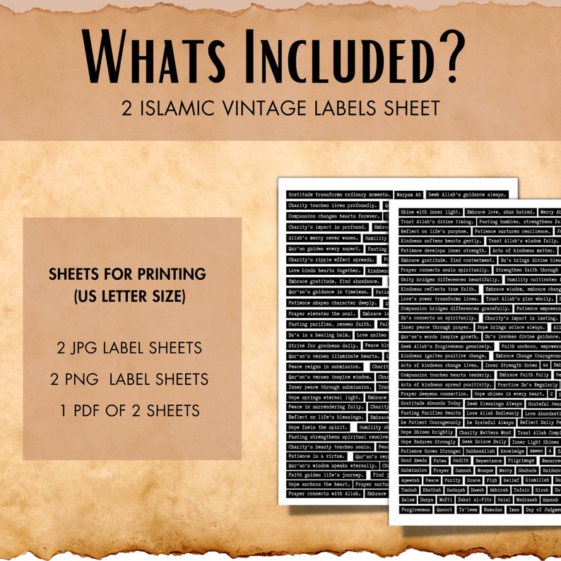 350+ Islamic Sticker Bundle | Islamic Vintage Label Sticker | Islamic ...