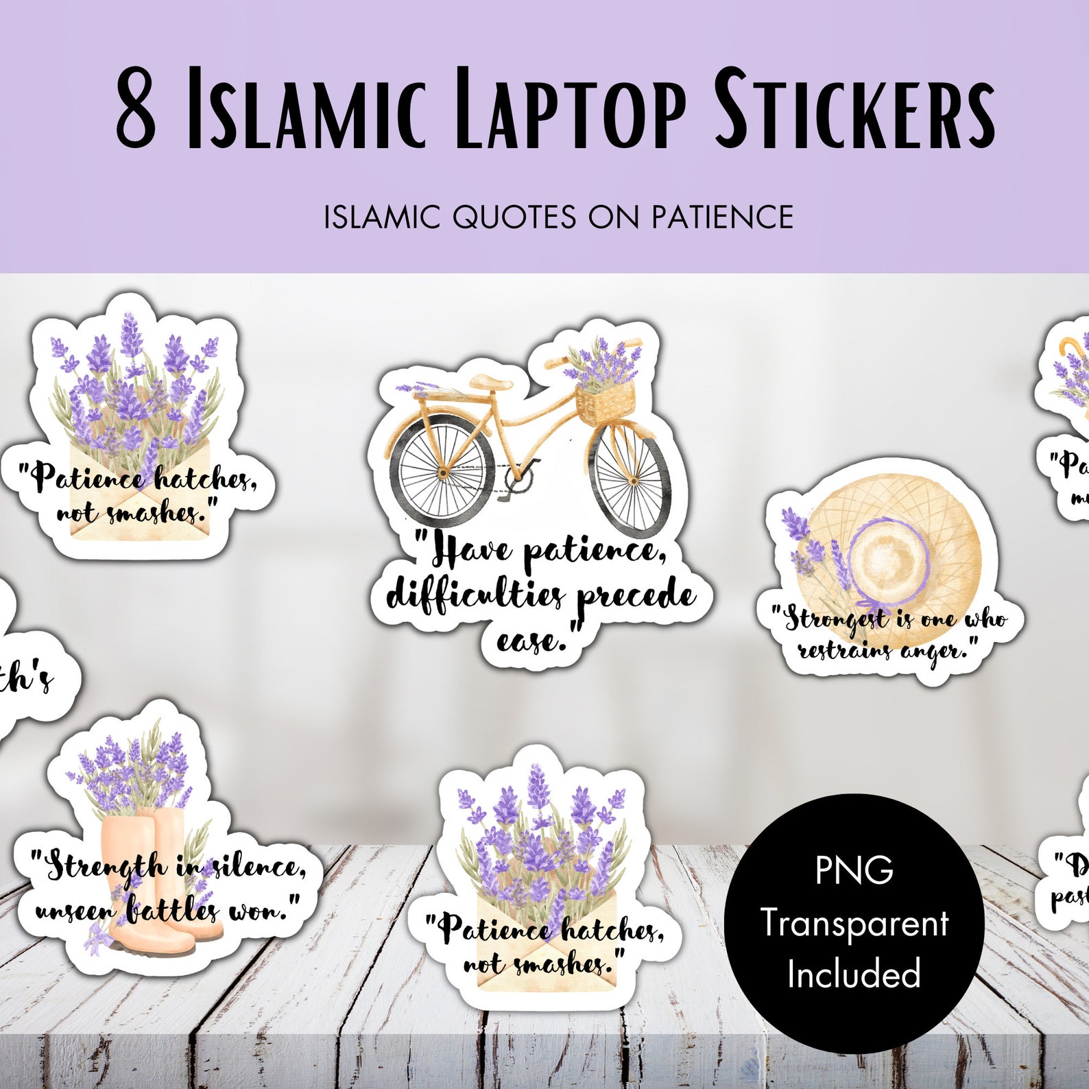 8 Islamic Sticker Bundle | Islamic Patience Sticker | Hijabi Stickers ...