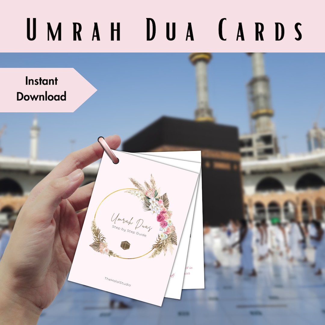 Umrah Dua Printable | Umrah Floral Cards | Umrah Guide | Printable ...