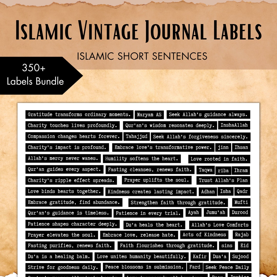 350+ Islamic Sticker Bundle | Islamic Vintage Label Sticker | Islamic ...