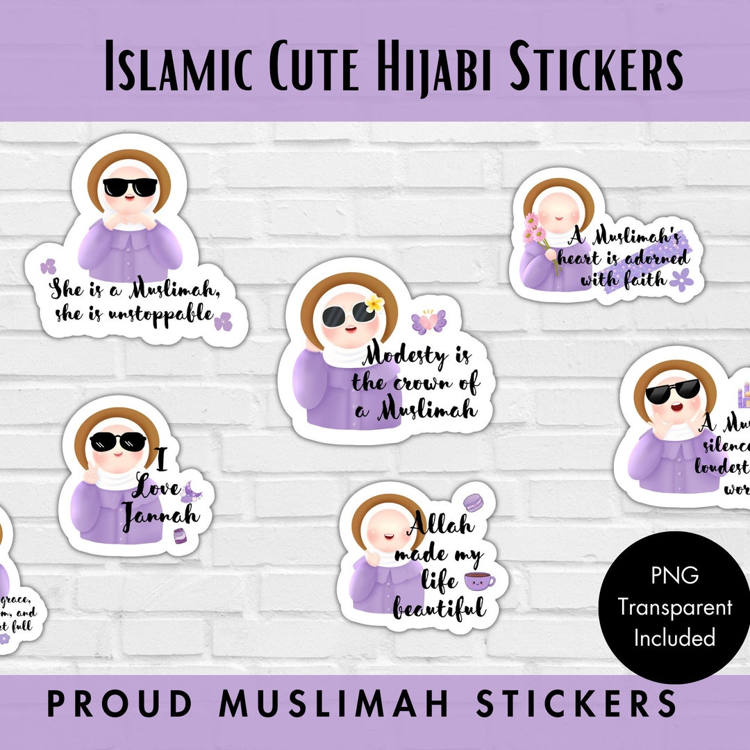 15 Islamic Sticker Bundle | Islamic Cute Muslimah Sticker | Laptop ...