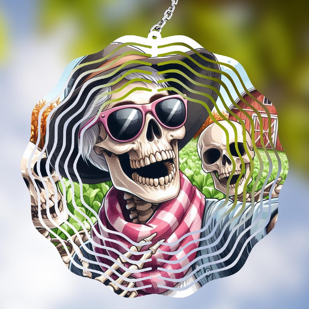 Skeleton Mom Wind Spinner PNG, 3D Halloween Wind Spinner Sublimation ...