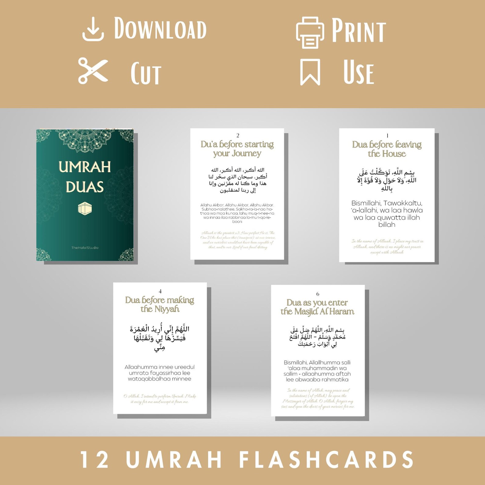 Simple Umrah Dua Printable Umrah Floral Cards Umrah Guide Printable ...