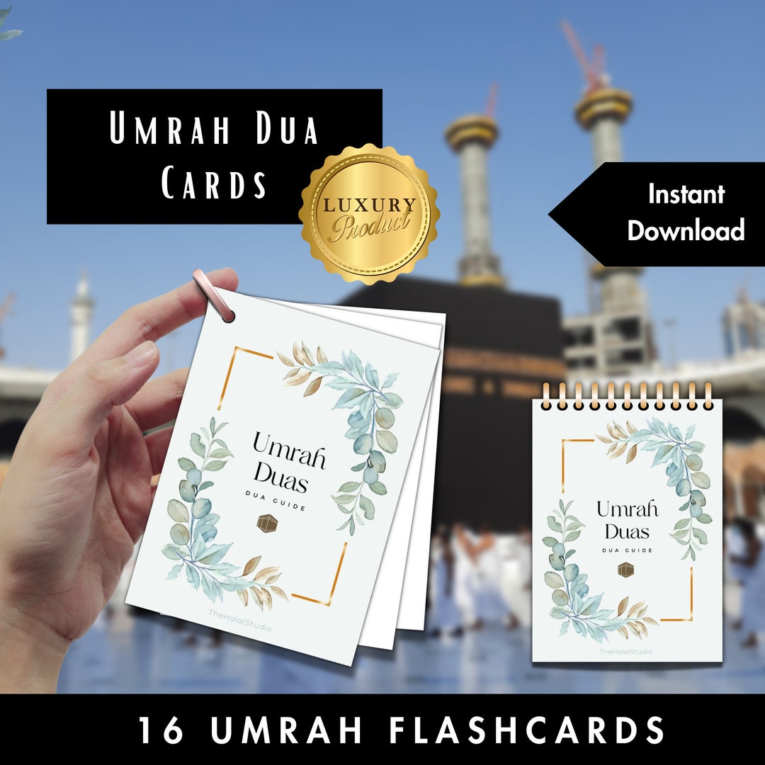 Elegant Umrah Dua Printable Umrah Blue Cards Umrah Guide Printable ...