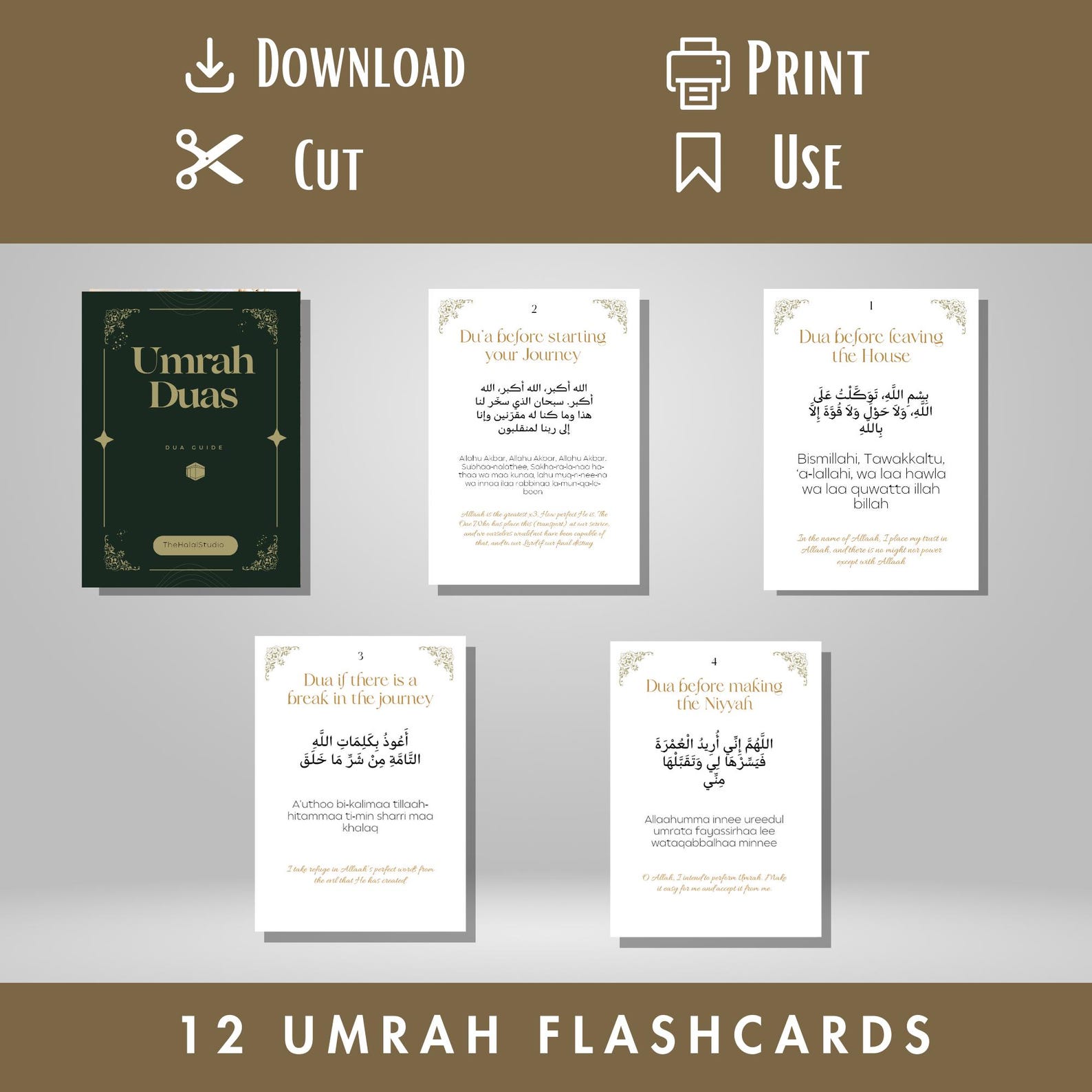 Simple Umrah Dua Printable Umrah Floral Cards Umrah Guide Printable ...