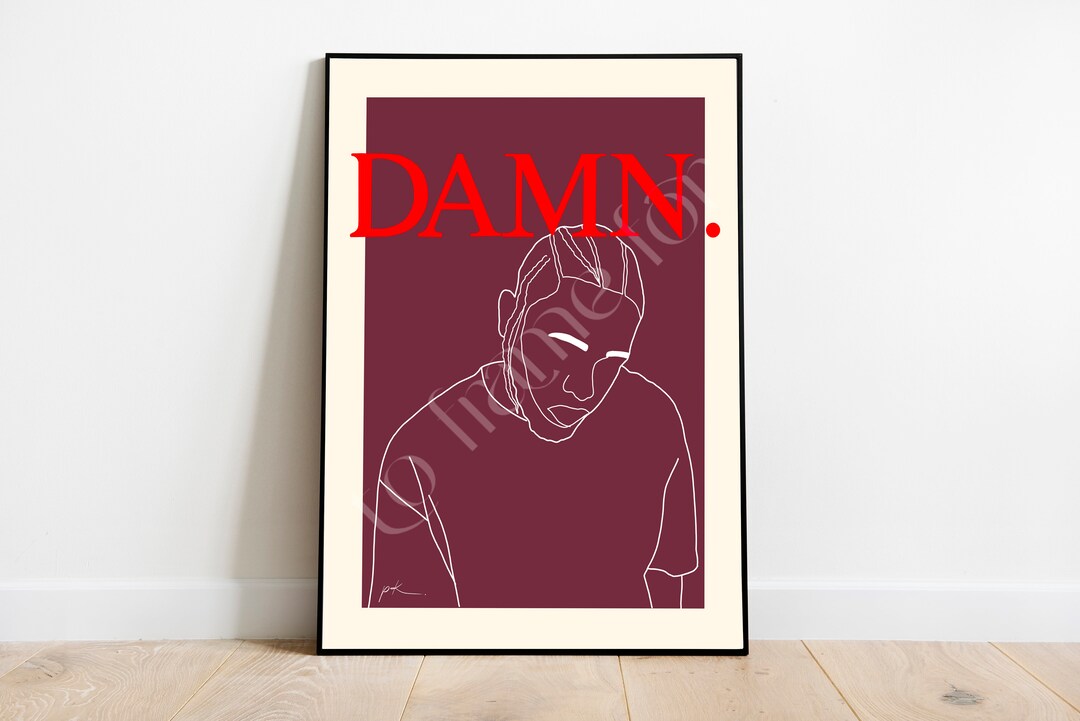 Poster | Kendrick Lamar | DAMN | Album Cover | Minimalistic Wall Art ...