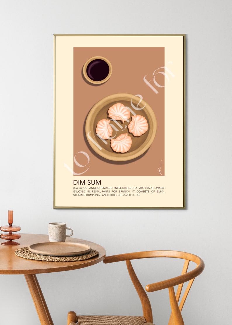 Food Poster | Dim Sum | Minimalistic Wall Art | Digital Print ...