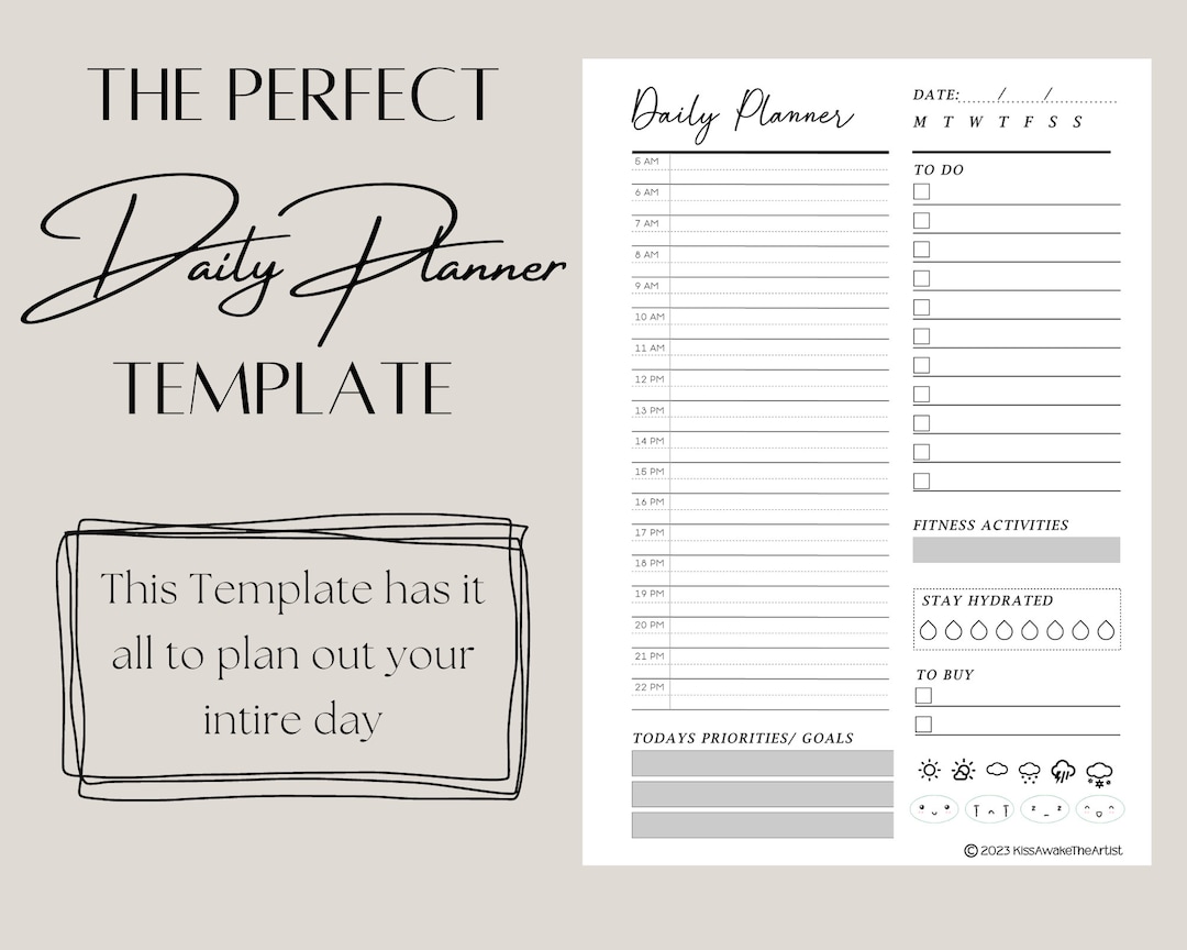 A5 Template Daily Planner and Your Daily Reflection - Etsy