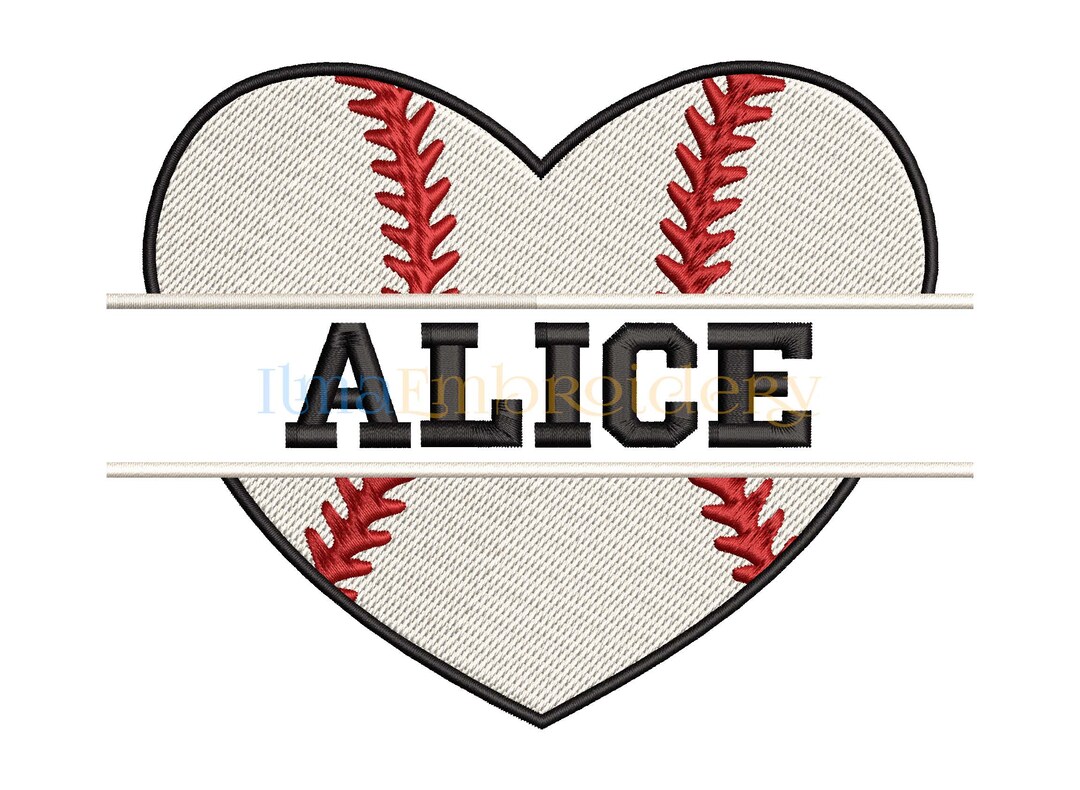 Split Name Baseball Embroidery Design, Baseball Players Embroidery ...
