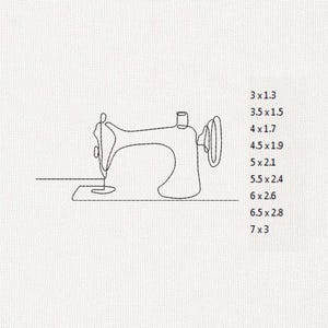 Sewing Machine Line Art Embroidery Design, Modern Stitch Pattern ...
