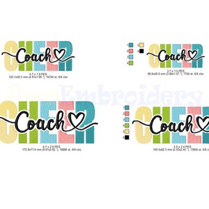 Cheer Coach Embroidery Design: Team Spirit Machine Pattern (4 Sizes ...