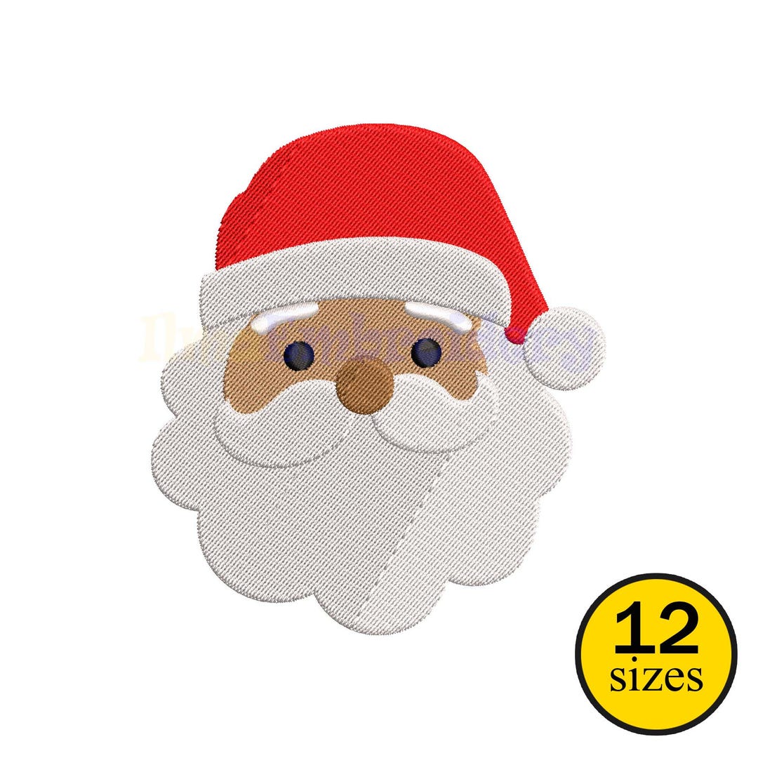 Christmas Santa Face Embroidery Design: Festive Holiday Stitch Pattern ...