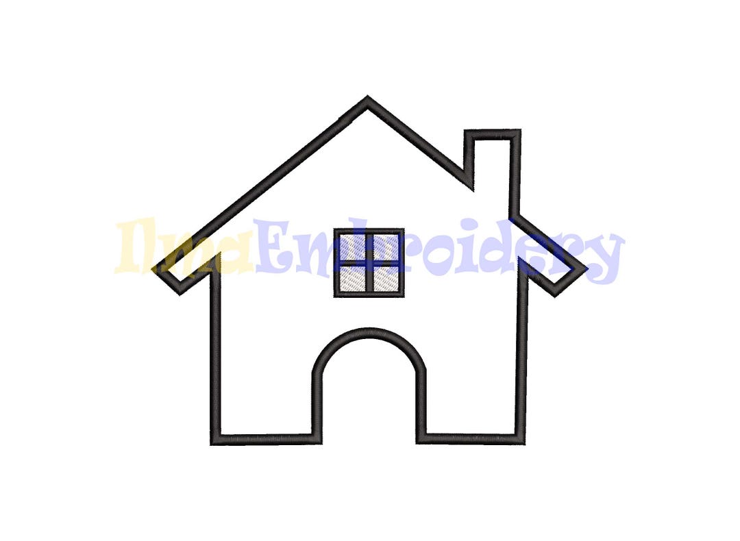 Home Applique Embroidery Design, Home Embroidery Design, House ...