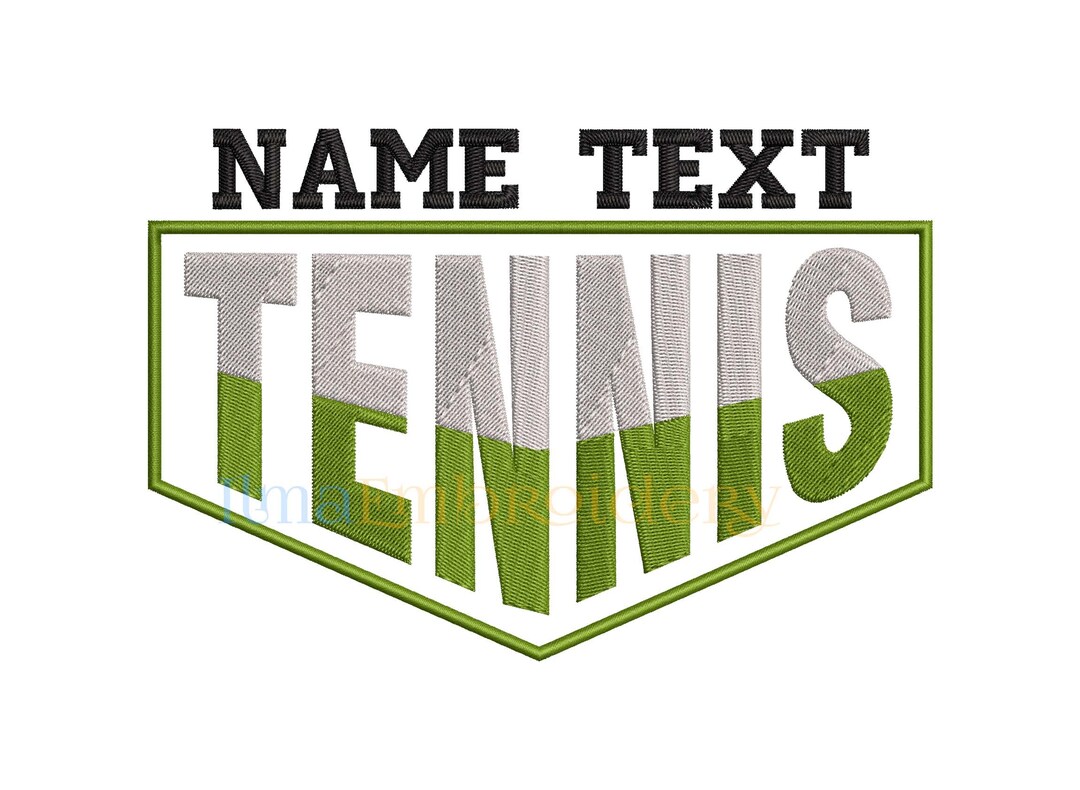 Split Tennis Embroidery Design, Tennis Ball Embroidery Design, Tennis ...