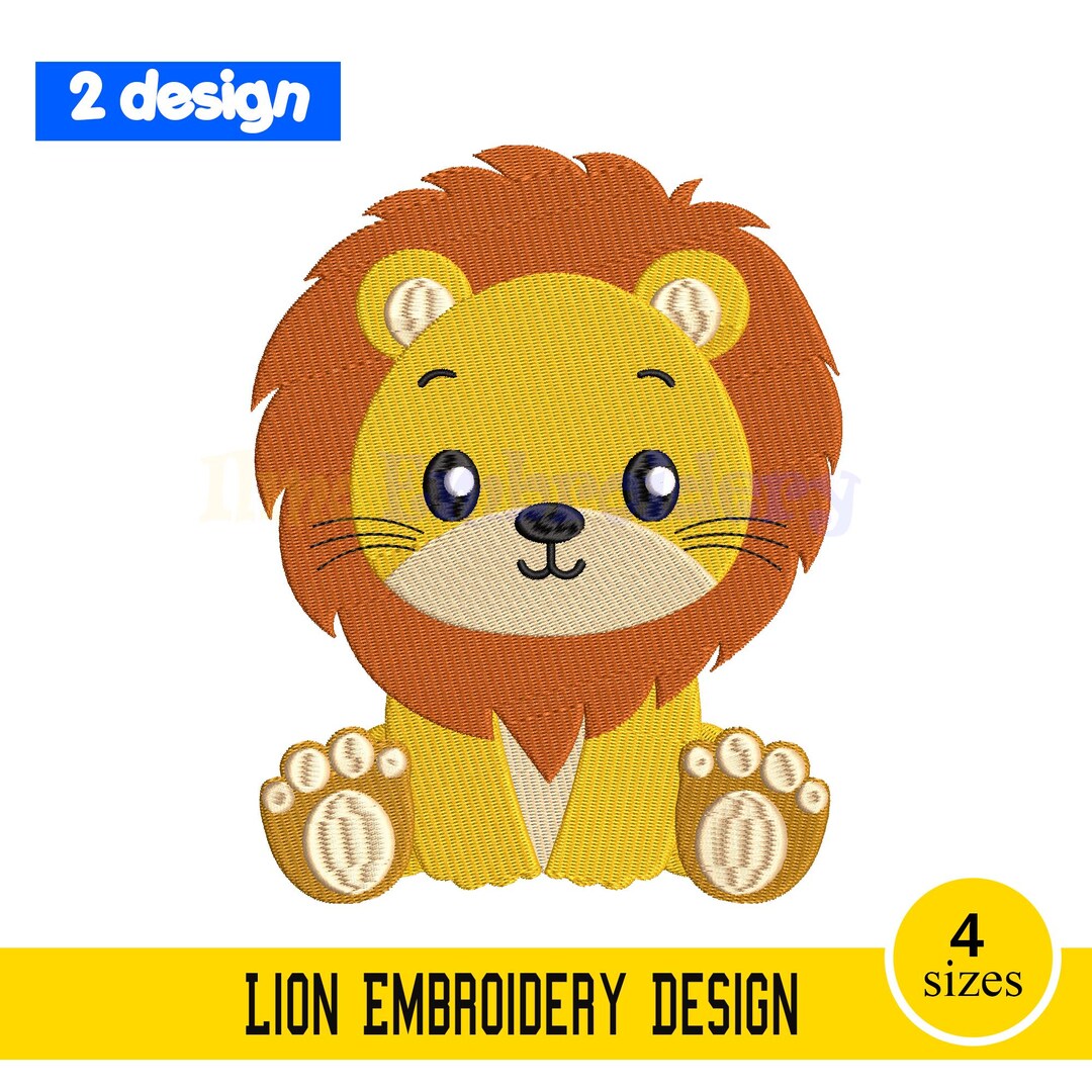 Lion Embroidery Design, Safari Animal (instant Download) - Etsy