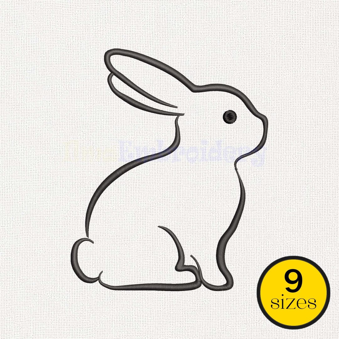 Bunny Outline Embroidery Design, Minimalist Rabbit Machine File ...