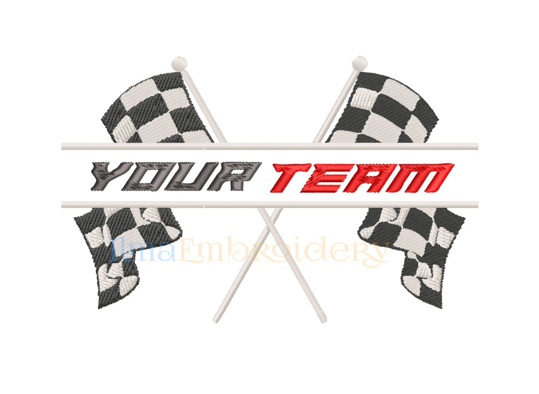 Split Name Racing Flags Embroidery Design (5 Sizes) - Etsy