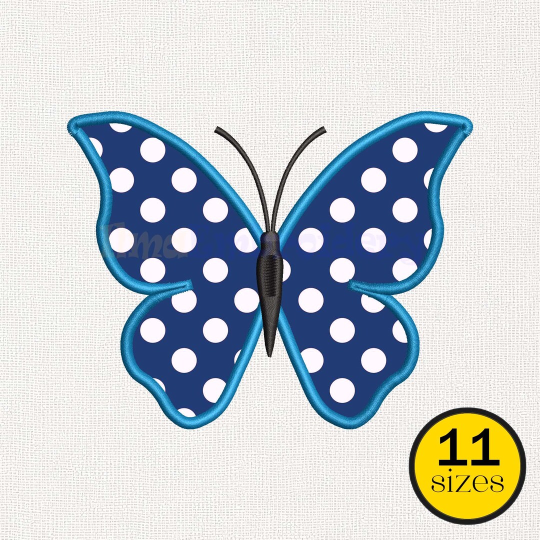 Polka Dot Butterfly Applique Embroidery Design, Multiple Sizes (instant ...