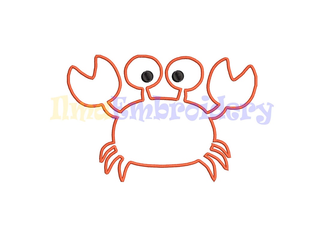 Crab Applique Embroidery Design, Ocean Animal Embroidery (4 Sizes) - Etsy