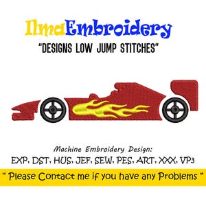 Race Car Embroidery Design, Car Embroidery Design, Vehicle Embroidery ...