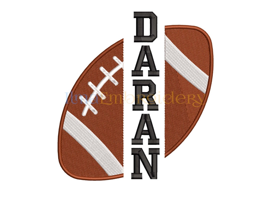 Split Name Football Embroidery Design: Sport Embroidery (4 Sizes) - Etsy