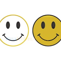 Happy Sad Face Outline Embroidery Design Embroidery File Digital Design ...