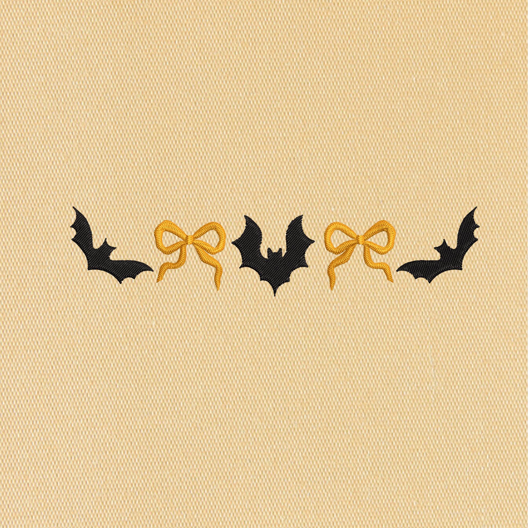 Coquette Bats Embroidery Design, Cute Halloween Machine File (instant ...