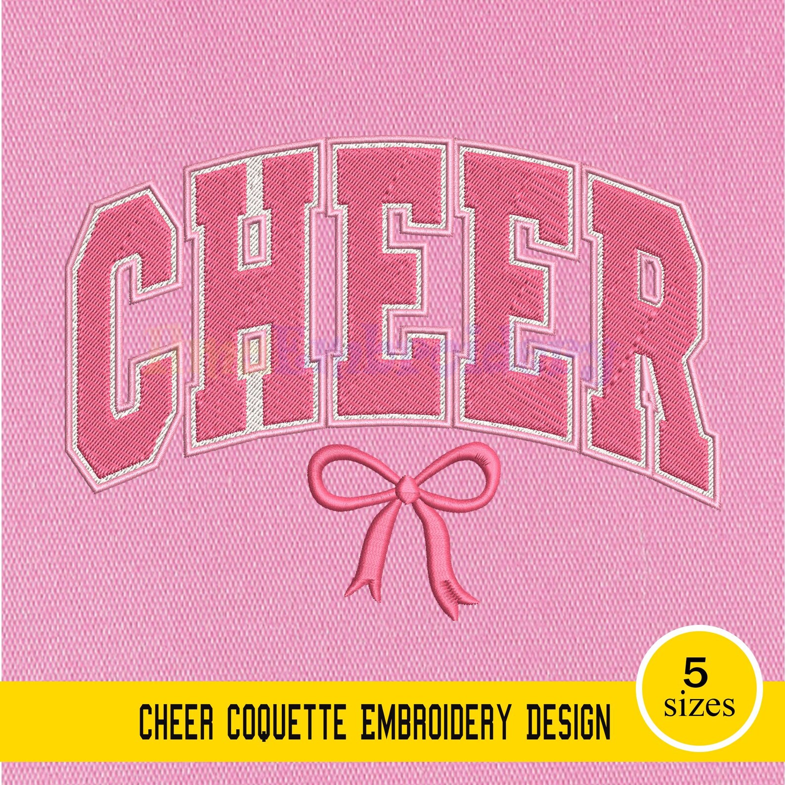 Cheer Coquette Embroidery Design - Vintage Pom Pom Machine File - 5 ...