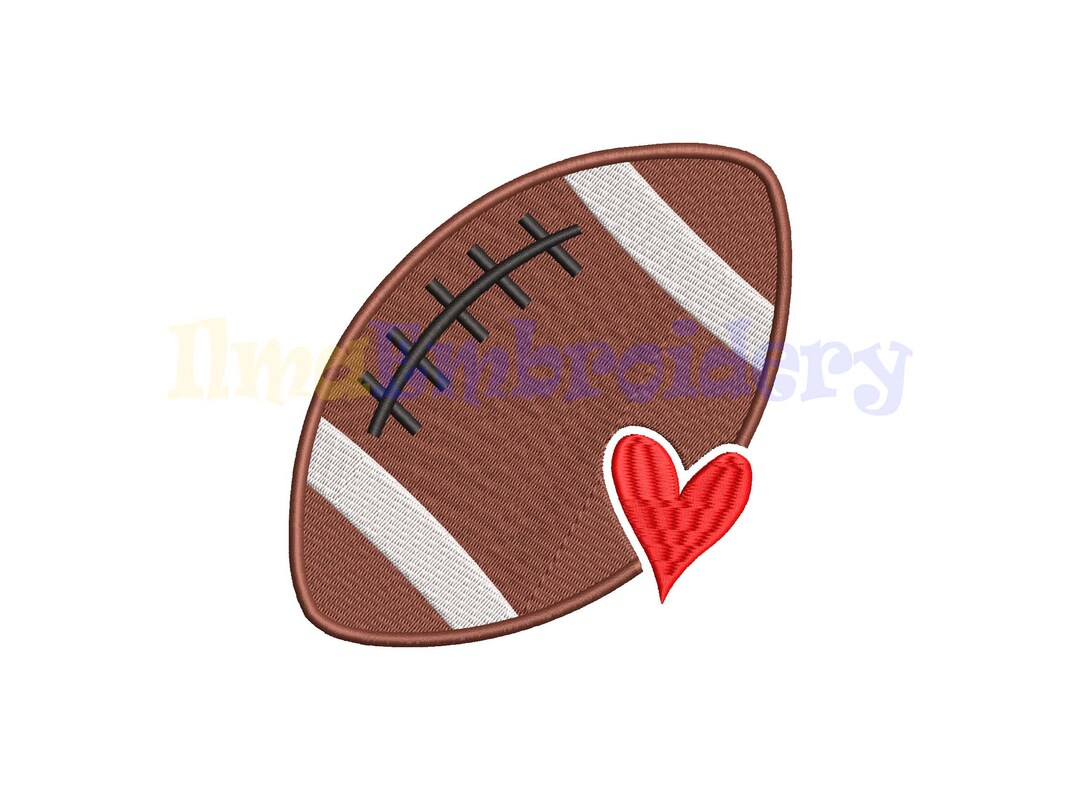 Football Heart Machine Embroidery Design: Sports Applique (4 Sizes) - Etsy