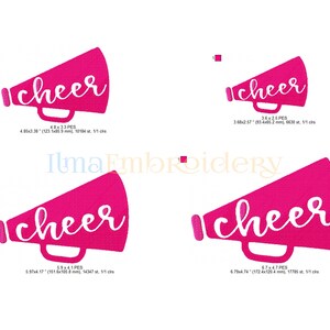 Cheer Megaphone Embroidery Design: Sport Design (4 Sizes) (instant ...