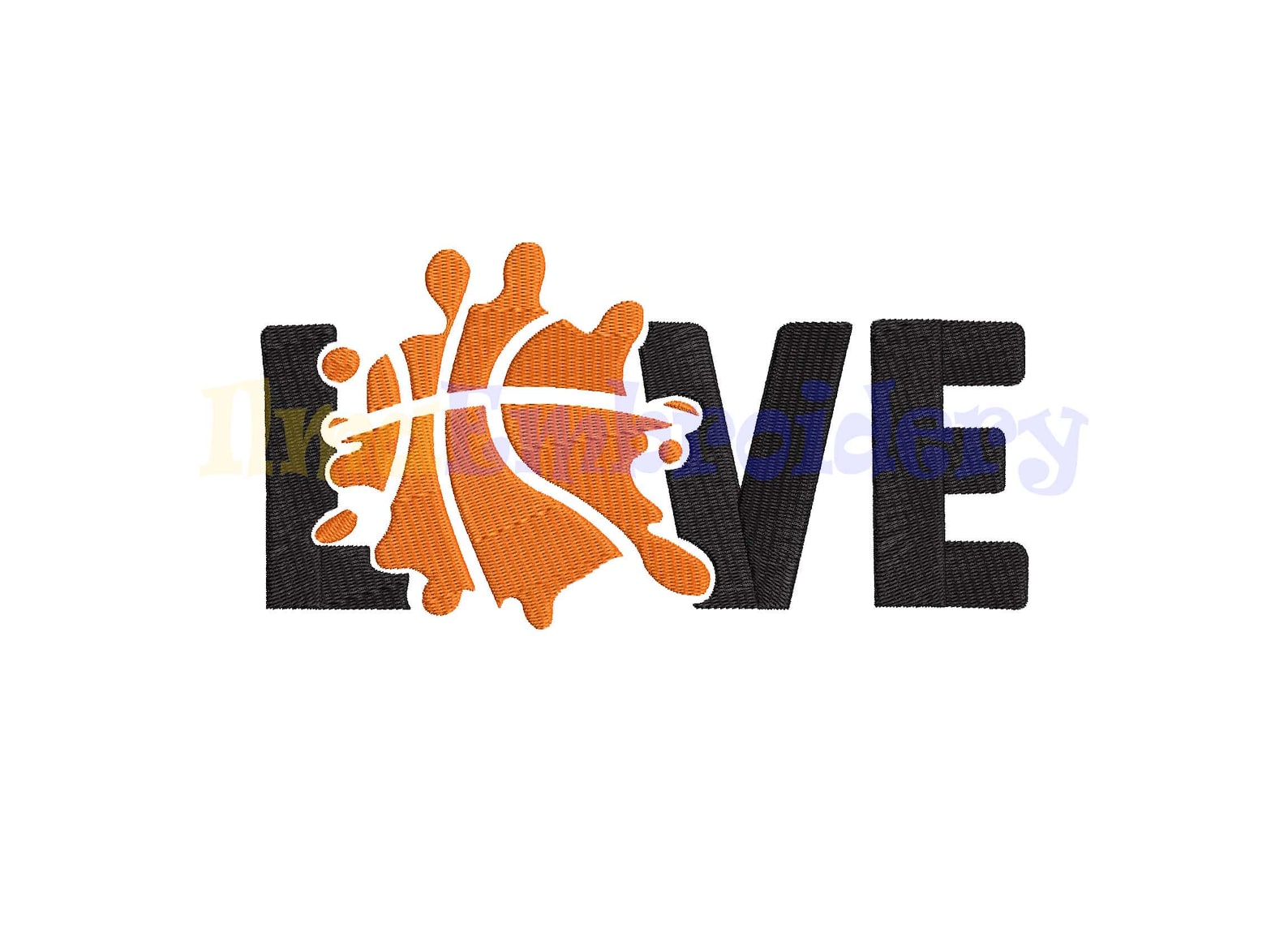 Love Splash Basketball Embroidery Design (4 Sizes) - Etsy