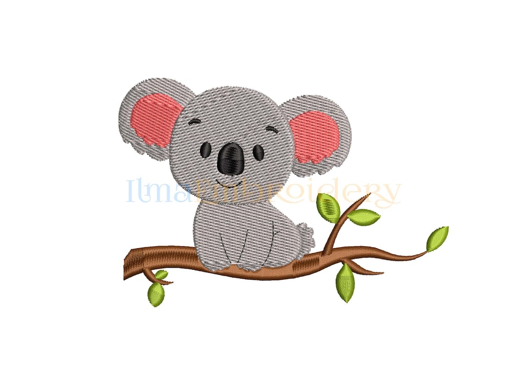 Cute Baby Koala Embroidery Design, Animal Embroidery Design, Machine ...