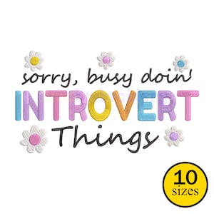 Introvert Embroidery Design: Funny Mental Health Saying (digital ...