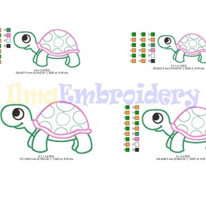 Cute Turtle Applique Embroidery Design, Turtle Embroidery Design ...